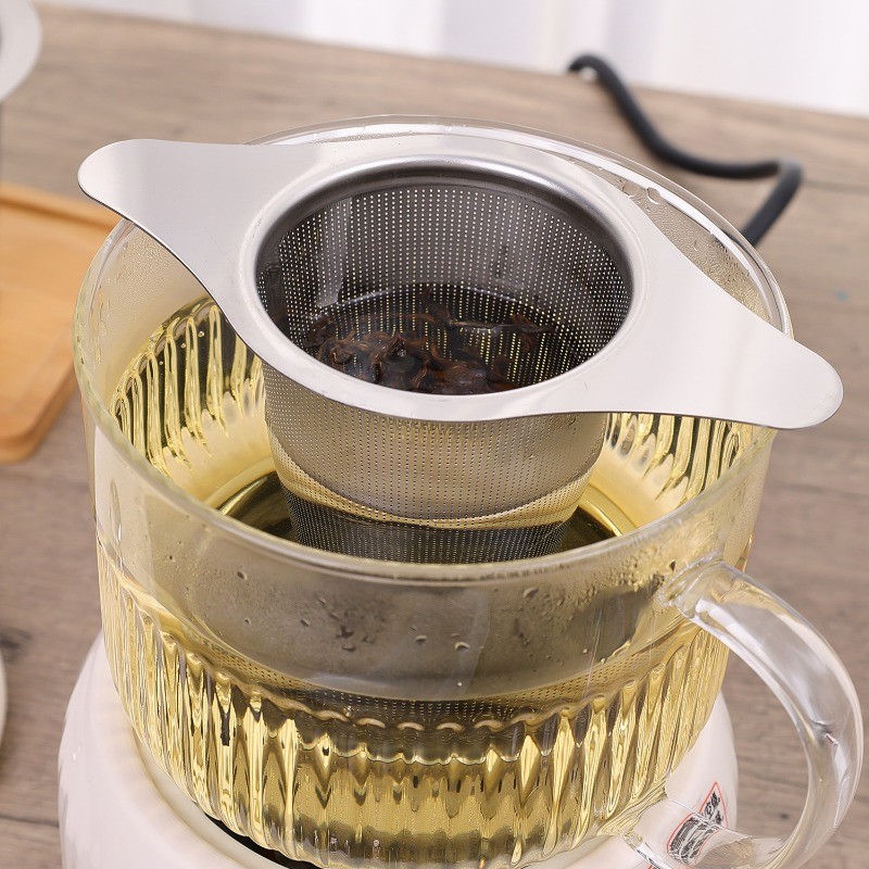 Stainless Steel Fine Mesh Tea Strainer Binaural Teapot Cup Hanging ...