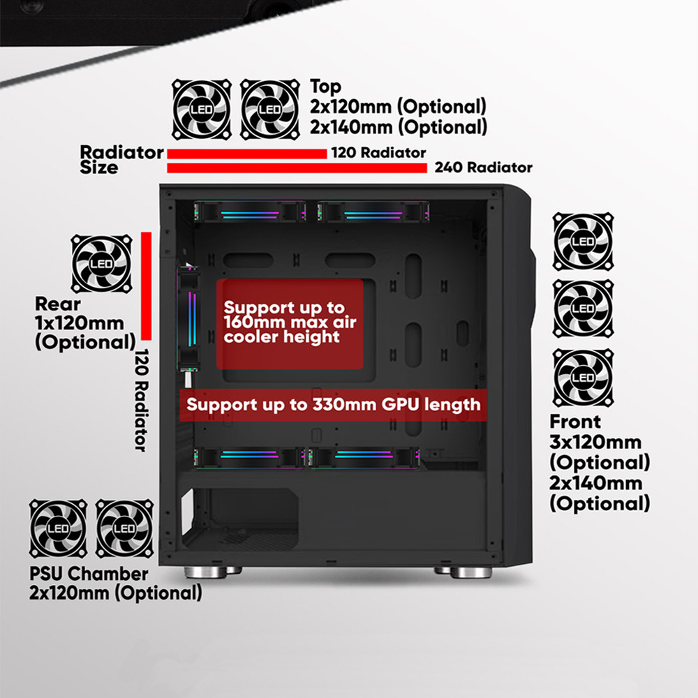 Armaggeddon Tron Holo 3 MATX PC RGB Gaming Case | Holographic Front ...