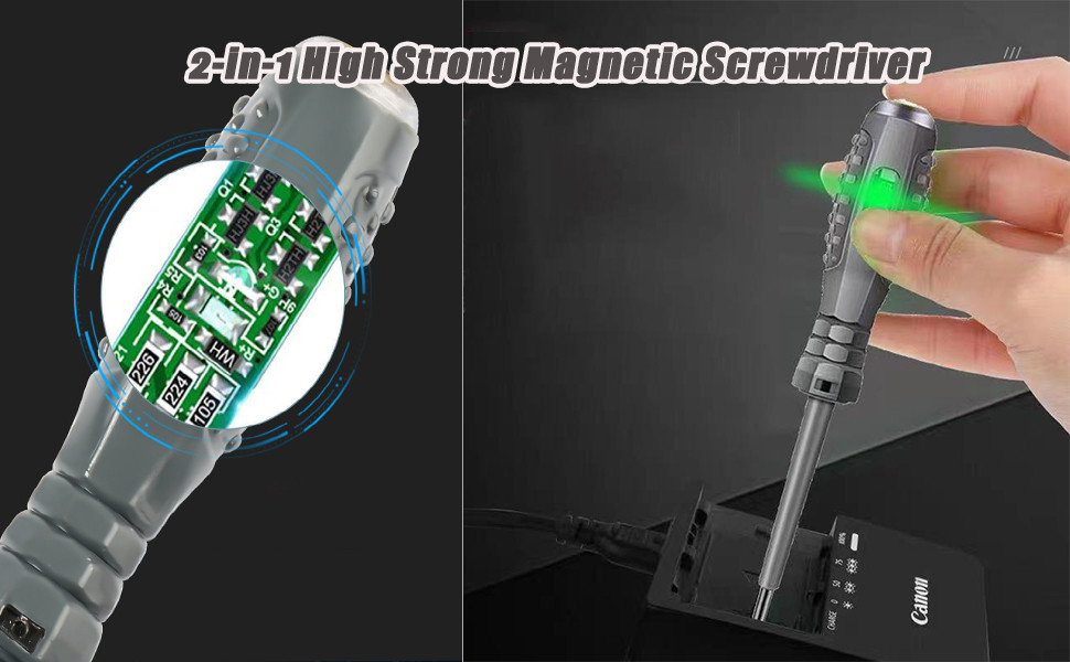 2-in-1 High Torque Strong Magnetic Flathead Phillips Screwdriver ...