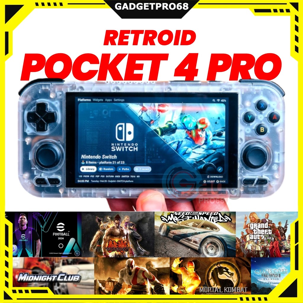 【MSIA STOK】Retroid Pocket 4 PRO Android13 4.7” IPS Touch Screen 128GB ...