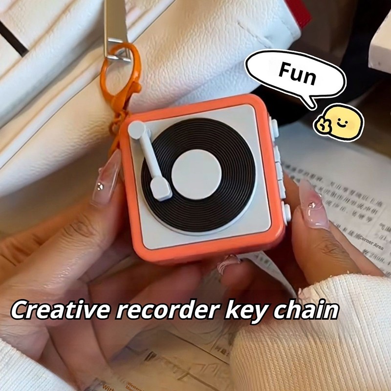 Colorful Tape Recorder Keychain Mini Record Player Keyring Creative ...