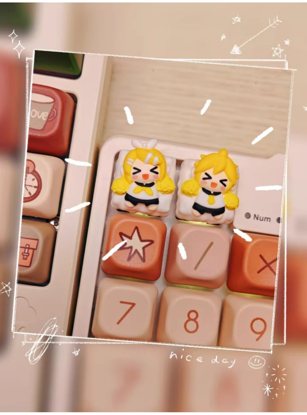 Miku Keycap Cute Cartoon 3D Creative Cute MX Switch Mechanical Keyboard ...