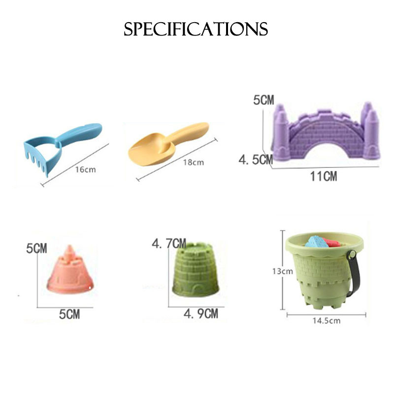 Kids Beach Sand Toy Set Digging Sand Building Castle Tool Mainan Pasir ...
