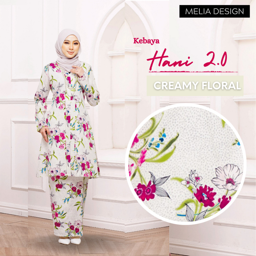 KEBAYA HANI 2 BY MELIA DESIGN COTTON MANGO SILK PREMIUM MURAH PLUS SIZE ...