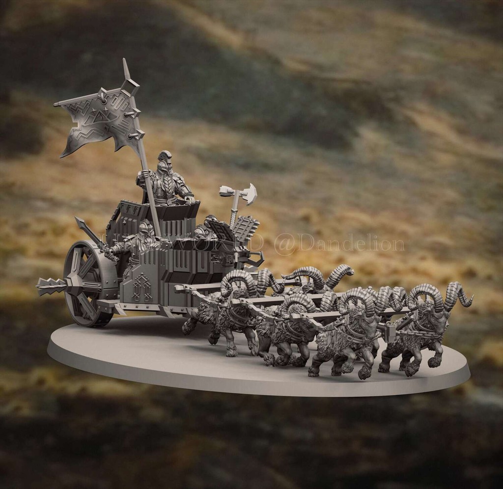 [DND] Hobbitman Iron Hill Dwarf Goat Chariot Ring King War Chess Resin ...