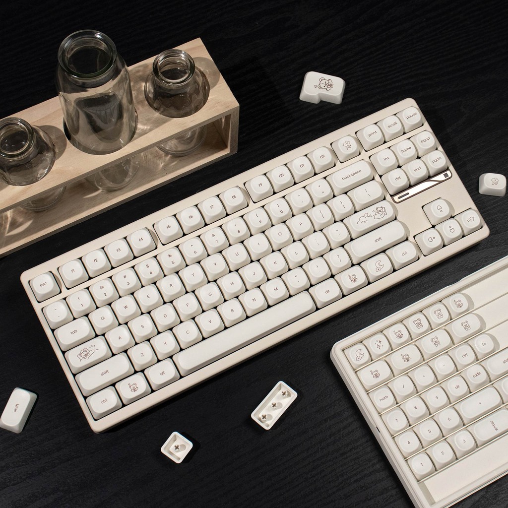 Minimalist Animals White Keycaps MOA profile PBT Keycaps for MX ...