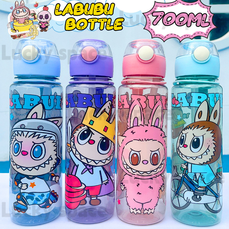 700ml Botol Air Labubu Water Bottle Kids Straw Bpa Free Botol ...