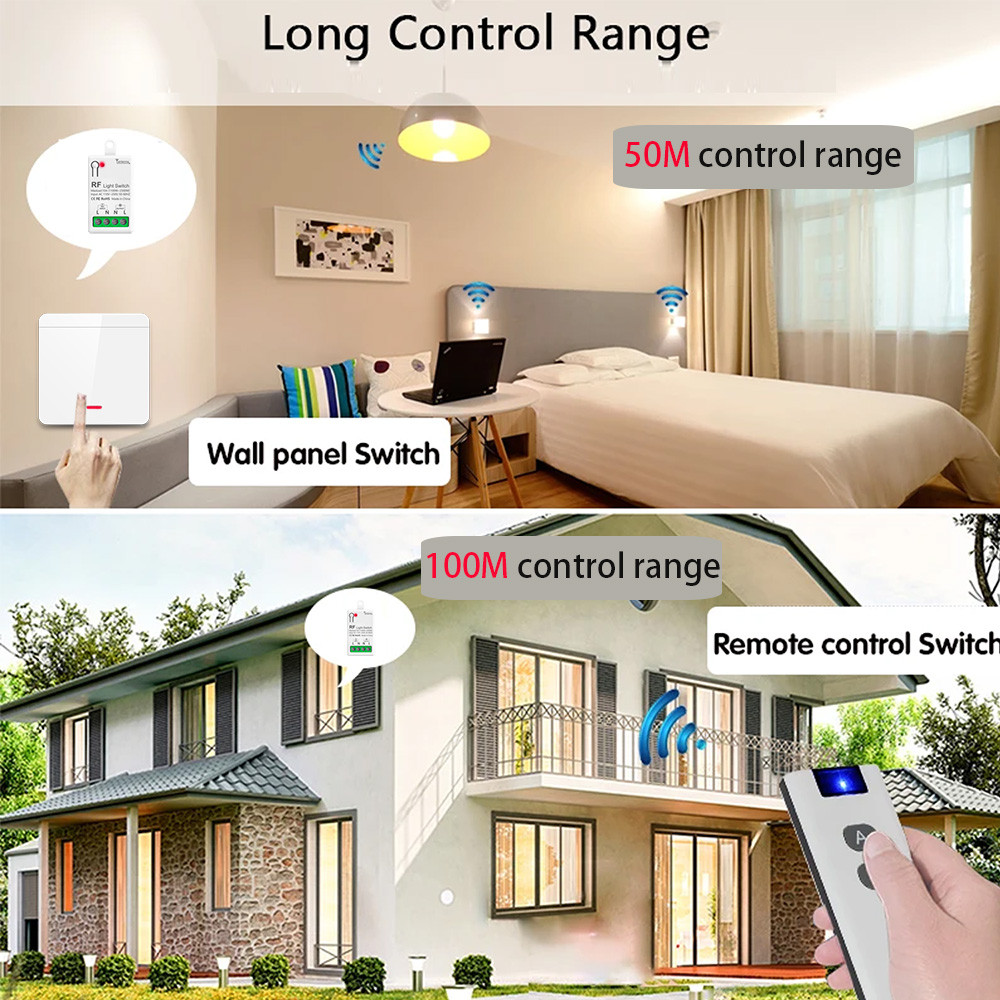 Wireless Smart Light Switch 433Mhz Wall Panel Remote Control ...