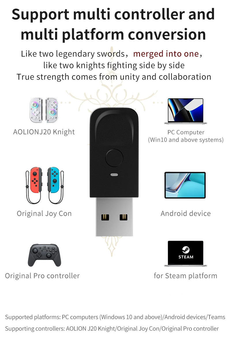 AOLION J20 left and right Hall joystick split game controller JoyCon ...