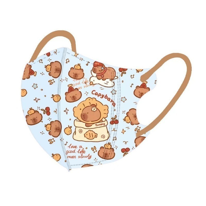 10pc Cartoon Capybara Disposable Mask for Face Masks Nonwoven Fabric ...