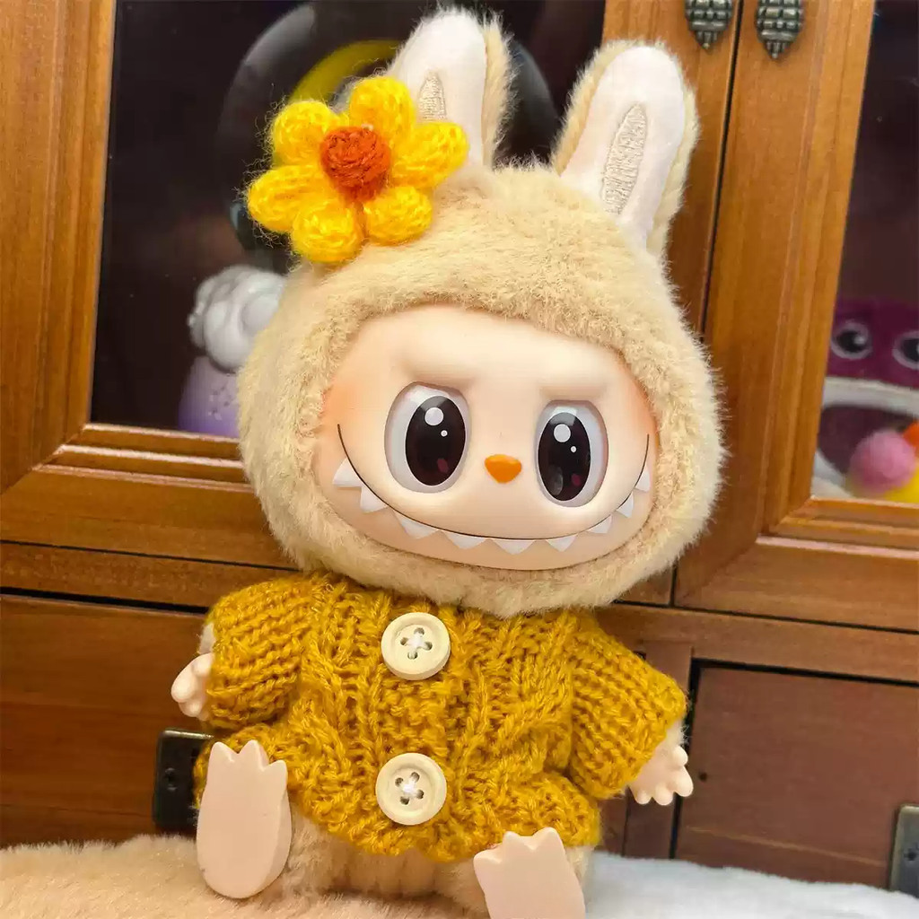 For 17 CM Labubu baby clothes cute top sweater 17cm Labubu doll sweate ...