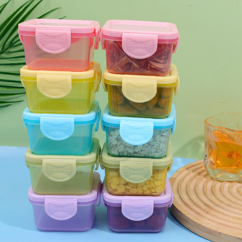 1/5Pcs Food-grade Mini Plastic Fresh Food Container - With Leakproof ...