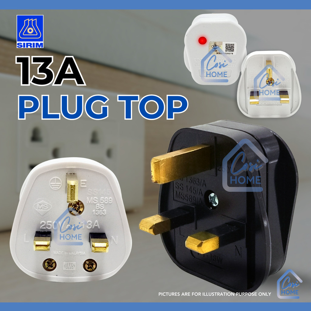 [SIRIM] 13A Plug Top Kepala Plug 3 Pin Malaysia Plug Soket Plug ...