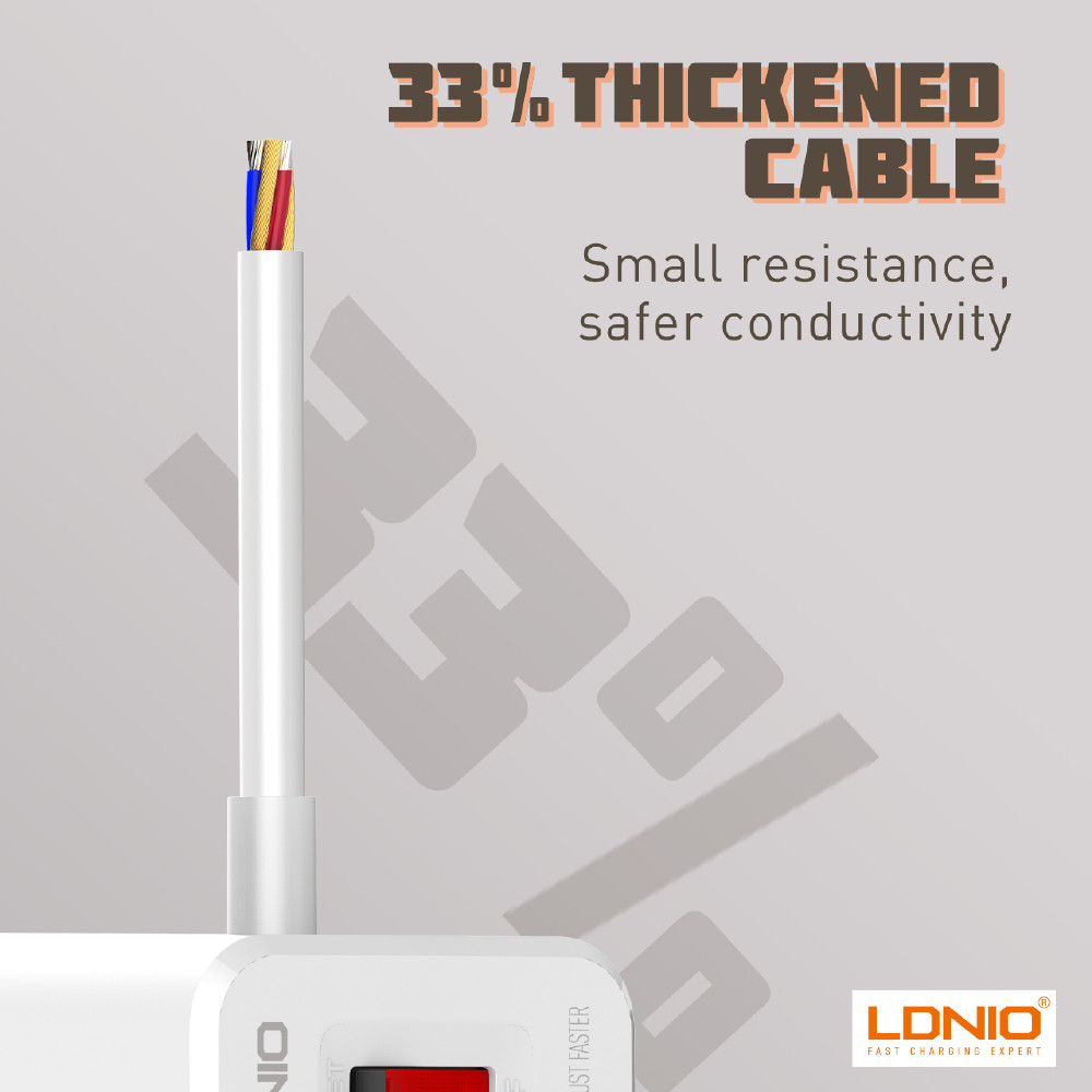 LDNIO SC10610 2500W 10 Sockets + Type-C PD + QC3.0 6 USB Ports Desktop ...
