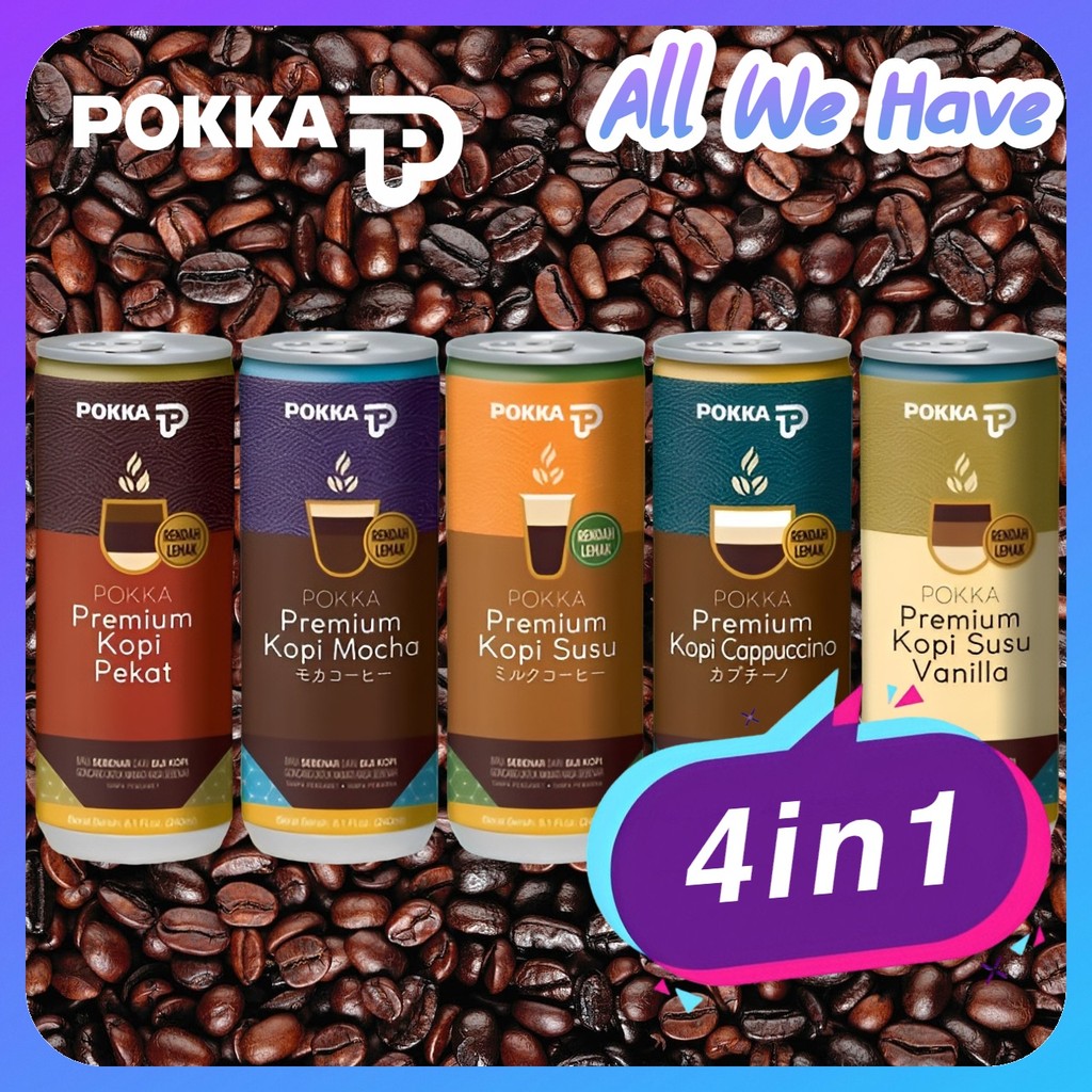 (4 PACK) AWH 240ml Cans Pokka Premium Coffee Mocha Vanilla Latte ...