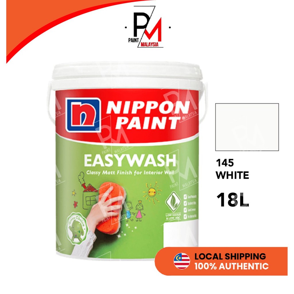 18L NIPPON VINILEX EASY WASH 145 WHITE | Shopee Malaysia