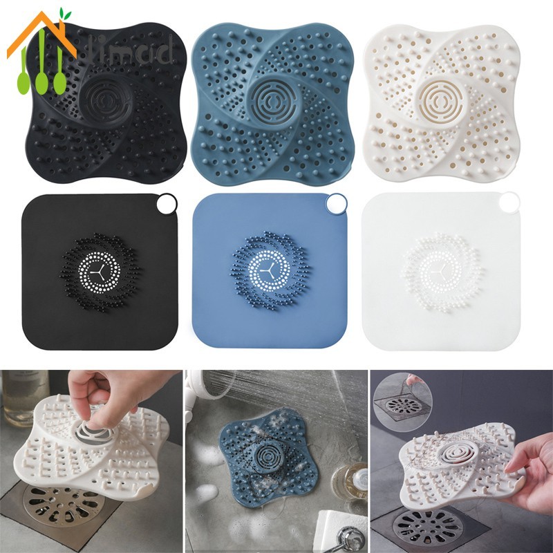 in stock [COD]# limad Silicone Anti-Blocking Floor Drain Mat Filter Net ...