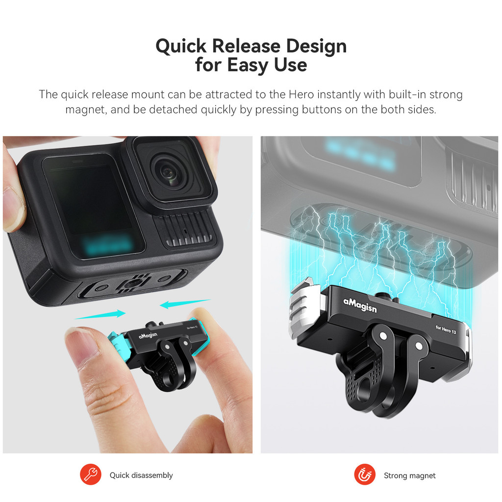 AMAGISN Magnetic Quick Release Latch Mount for GoPro HERO13/HERO 13 ...