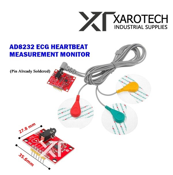 AD8232 8232 Pulse Heart Rate Sensor ECG Heartbeat Measurement Monitor Monitoring Module Kit for ...