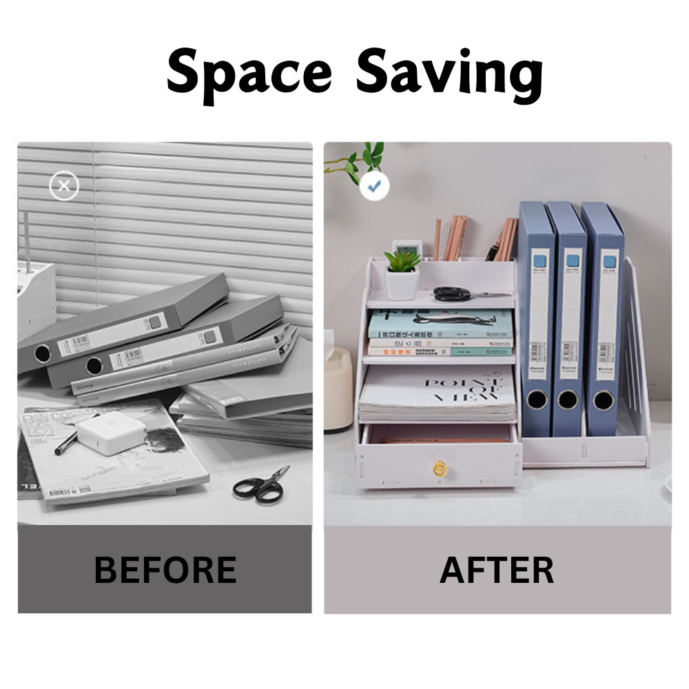 File Holder Document Tray Office Desk Storage Stationery Box Rak Kertas ...