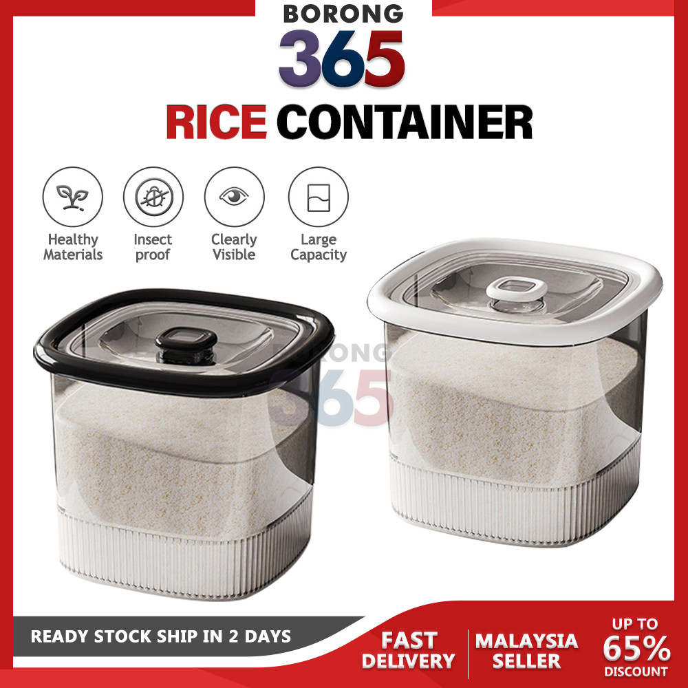 Borong365 5kg/10kg Airtight Rice Container Rice Storage Box Rice Bucket ...