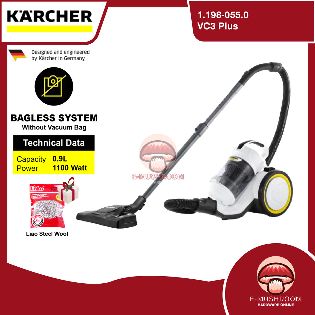 Karcher VC3 Plus Bag-Less Vacuum Cleaner - Multi-Cyclone VC 3 Dry ...