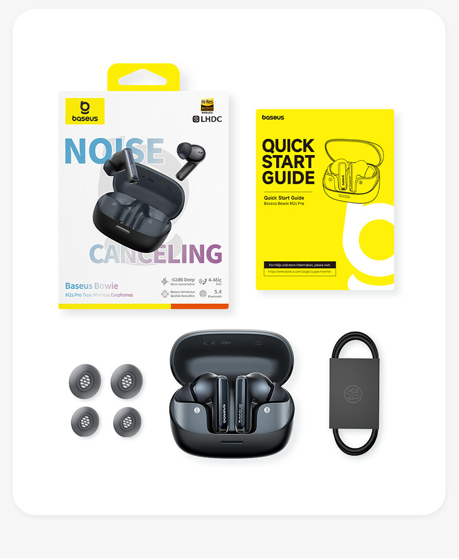 [NEW ARRIVALS] Baseus M2s Pro Earphones -52dB ANC v5.4 Support 3D ...