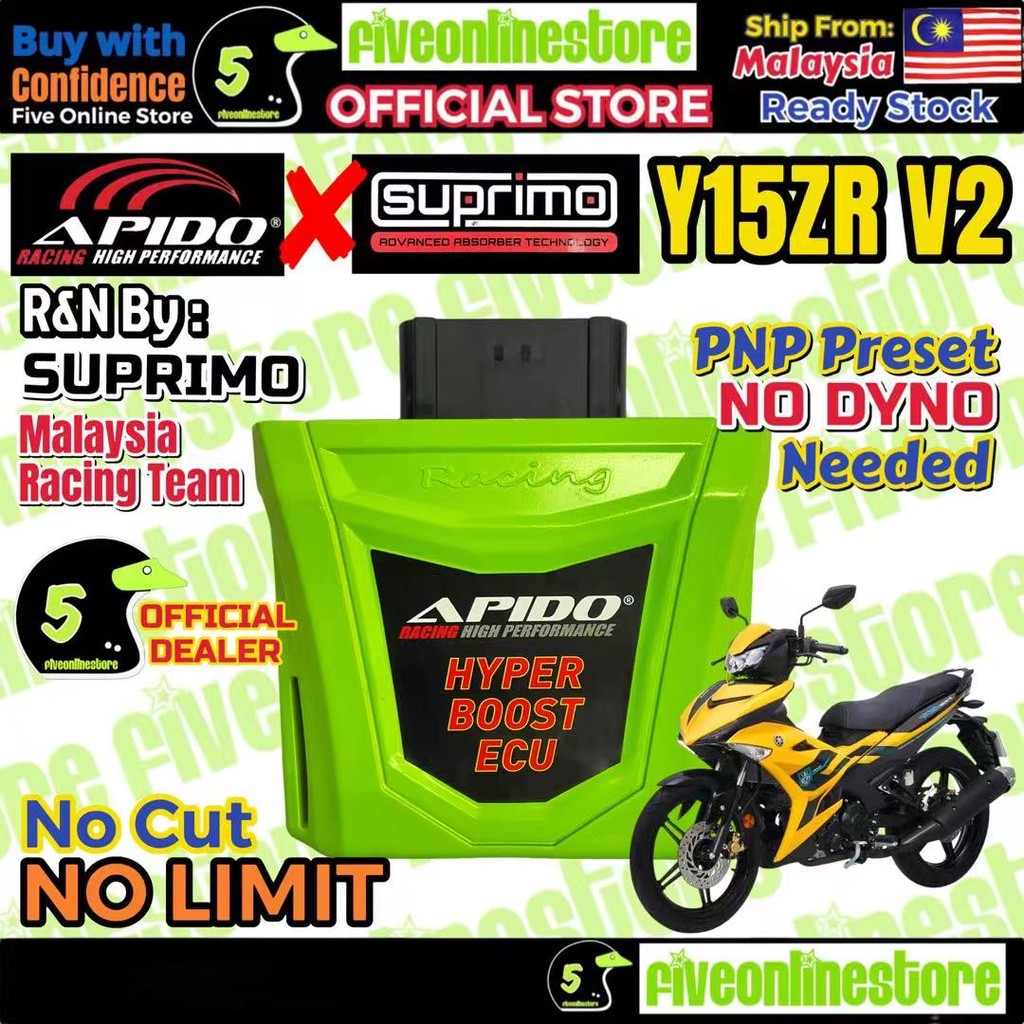 Y15ZR V2 Apido X Suprimo Racing Hyper Boost ECU PNP No Dyno No Cut OFF ...