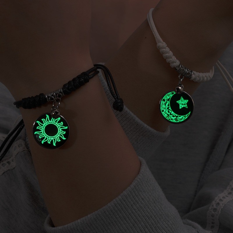 1/2Pcs Luminous Sun & Moon Bracelets - Valentine's Day Gifts - for ...