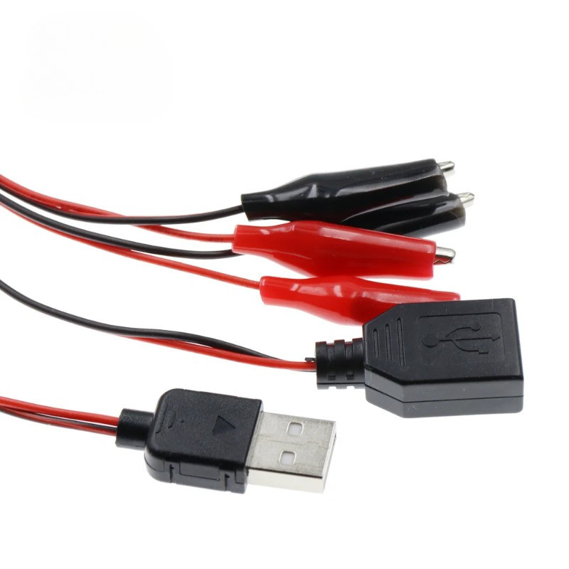 USB male female to crocodile clip cable, 60cm small crocodile clip ...