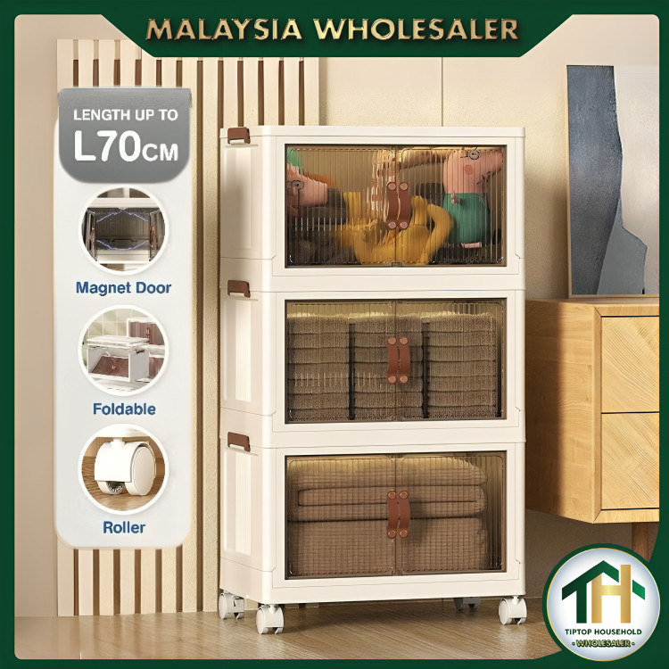 【TIPTOP】L45-75cm(1-5 Layers)Large Capacity Storage Cabinet 2Doors ...