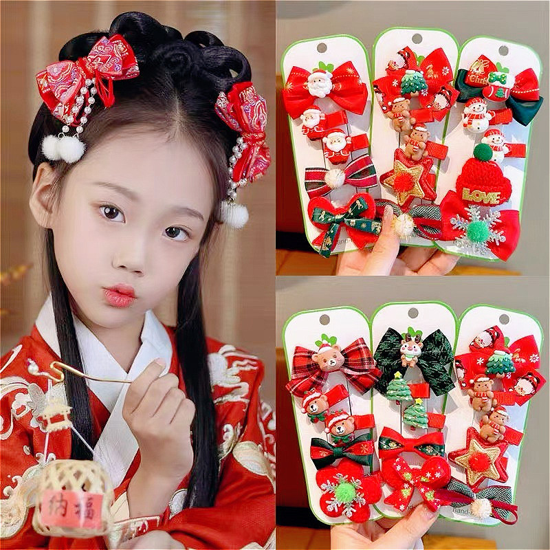 Christmas Hair Clip Hairpins Santa Snowman Dress Up Hair Clips ...