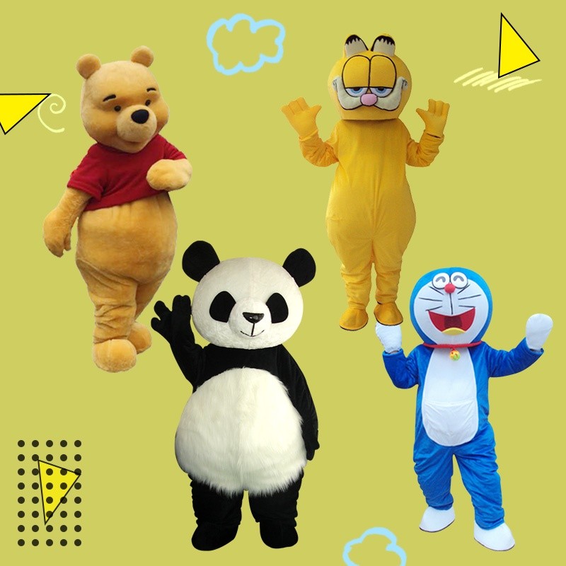 in stock Winnie the Pooh Garfield Doraemon Mascot Cosplay Costume for ...