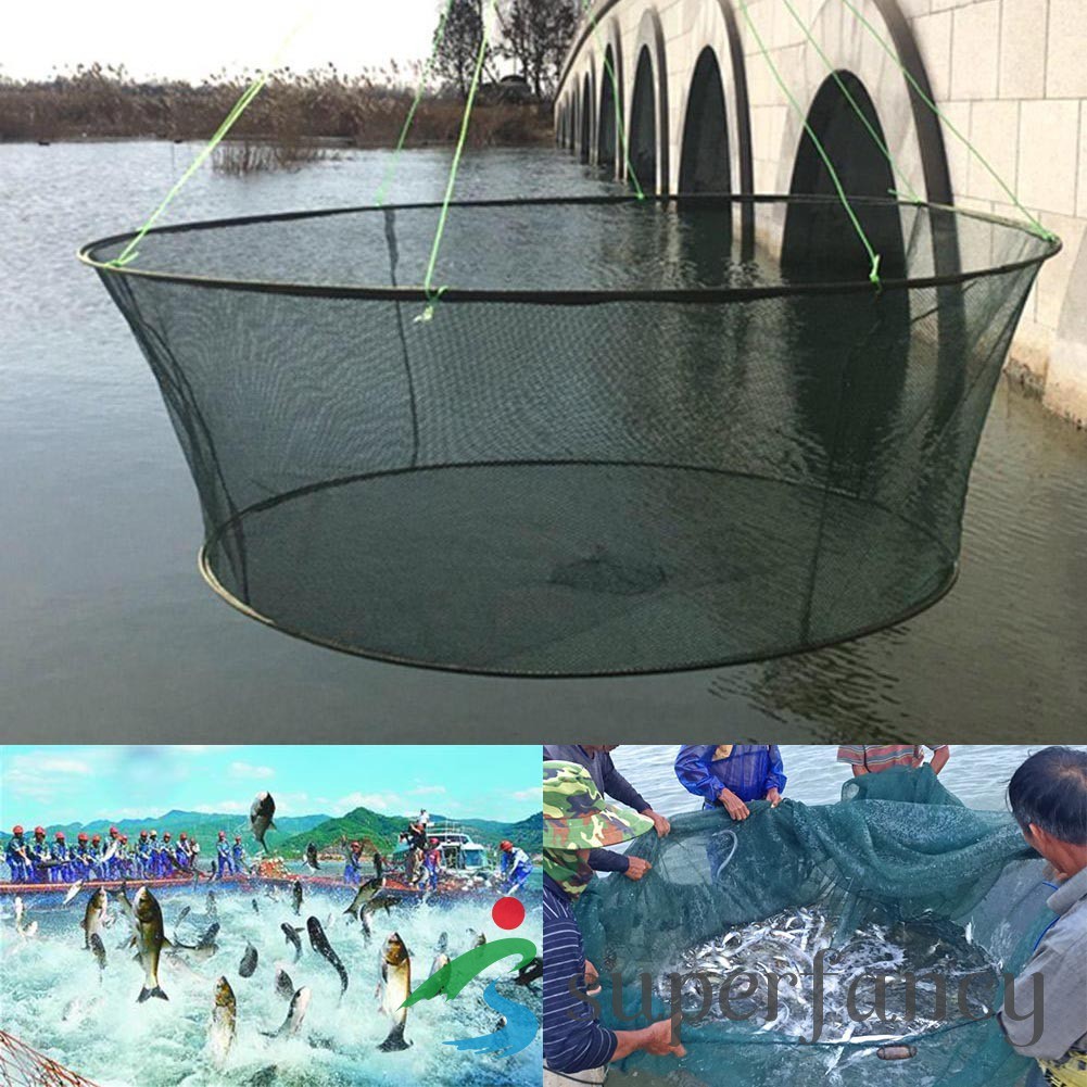 in stock Foldable Drop Net Fishing Landing Prawn Bait Crab Shrimp Pier ...