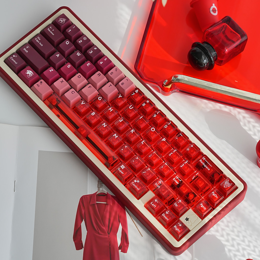 Red Dragon Keycaps Gradient Red PBT+PC Light through Cherry profile ...