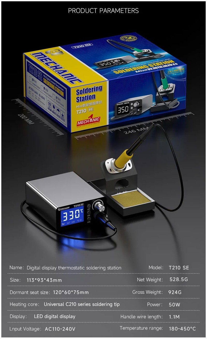 MECHANIC T210 SE Digital Display Thermostatic Soldering Station ...