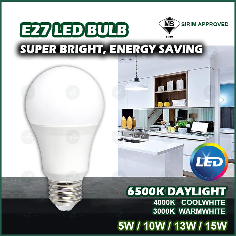 5W 10W 13W 15W LED Bulb E27 Energy Saving Light Bulb Lampu Mentol 3000K ...