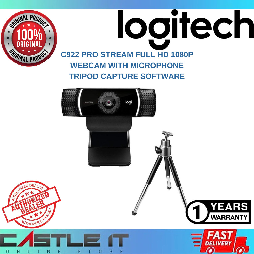 Logitech C922 Pro Stream Full HD 1080p Webcam with Microphone Tripod ...