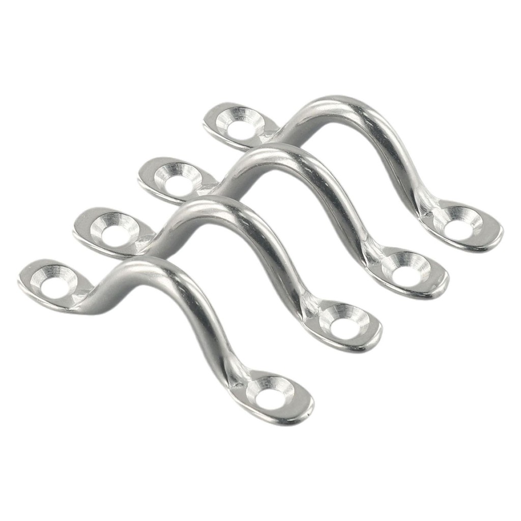 4Pcs 5mm Stainless Steel Wire Eye Strap Boat Marine Tie Down Hook ...