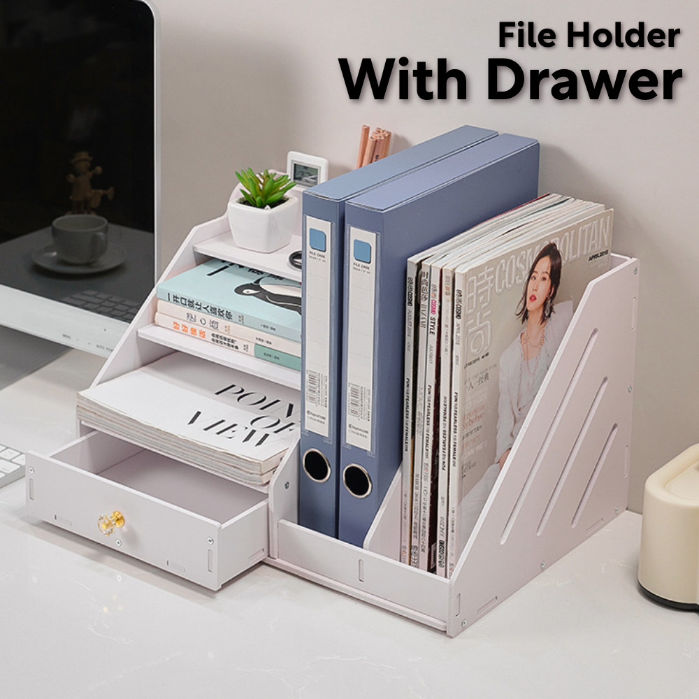 File Holder Document Tray Office Desk Storage Stationery Box Rak Kertas ...