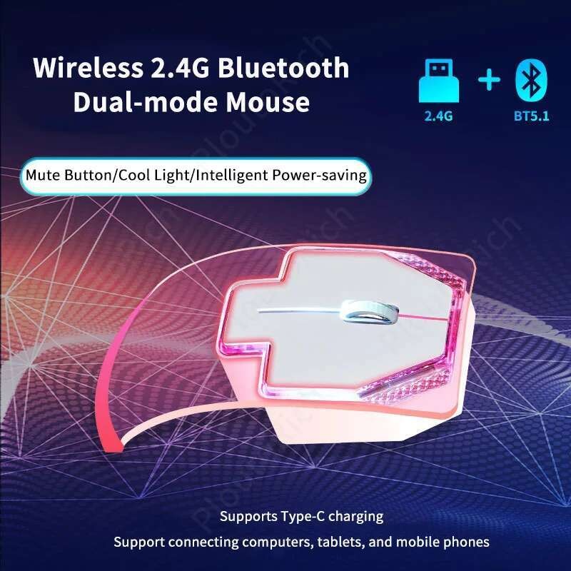 Wireless 2.4G Bluetooth Dual-mode Mou Type-c Charging Light Weight ...