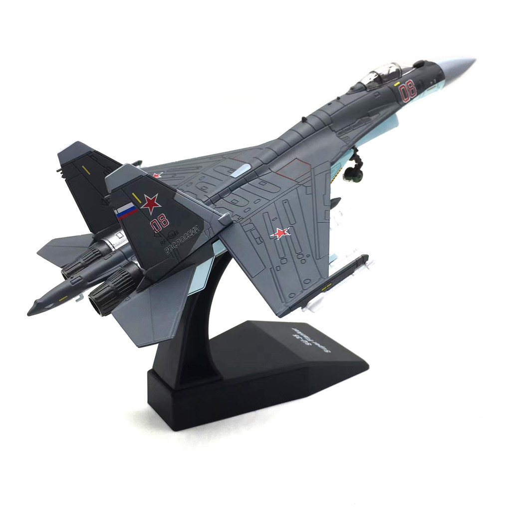 Russian Su-35 fighter model dark gray paint 1:100 size SU-35 fighter ...