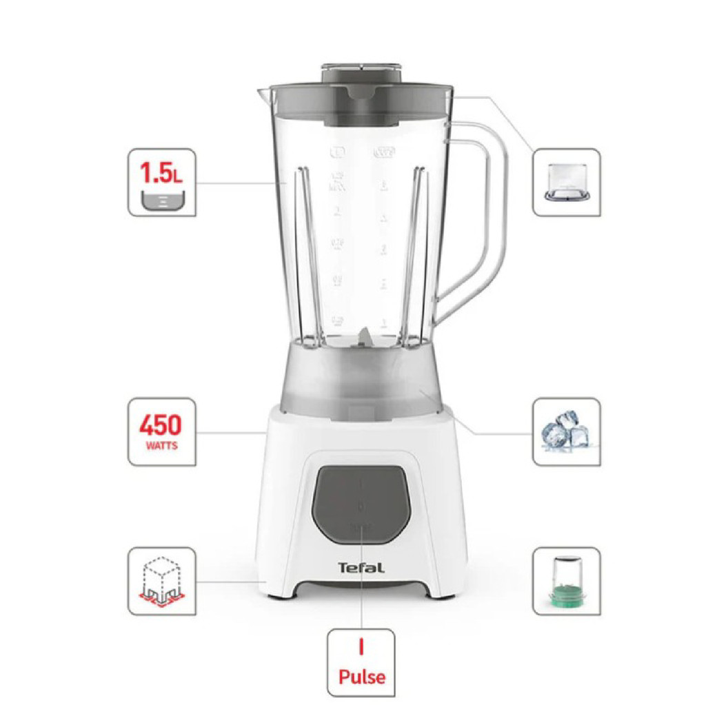 Tefal 1.5L Blendeo Blender with Ice Crush (450W) Pengisar Mixer Juicer ...