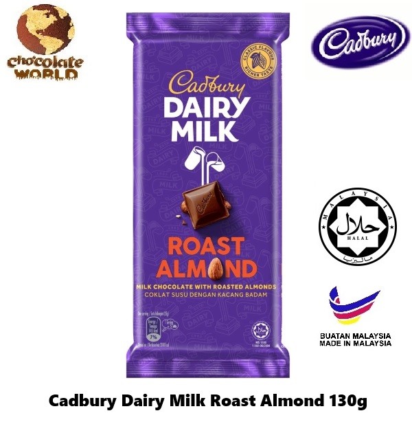 Cadbury Dairy Milk Roast Amond Chocolate Bar 130g | Shopee Malaysia