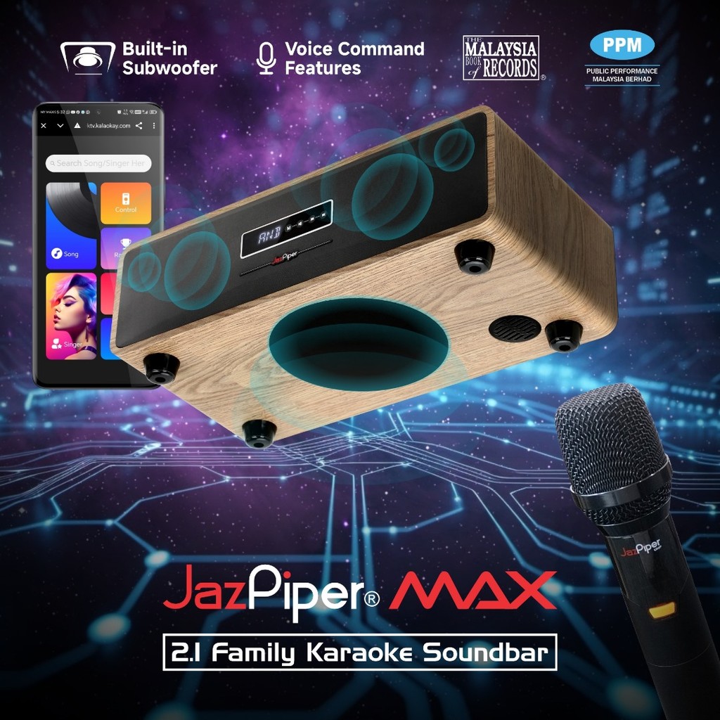 Jazpiper MAX V3 Plus Jazpiper PRO Family Karaoke Sound Bar All-in-one ...