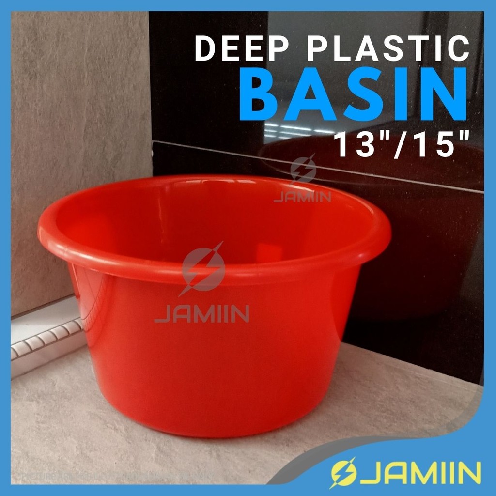 13" / 15" Round Plastic Wash Basin Bowl Besin Plastik Besen Kenduri ...