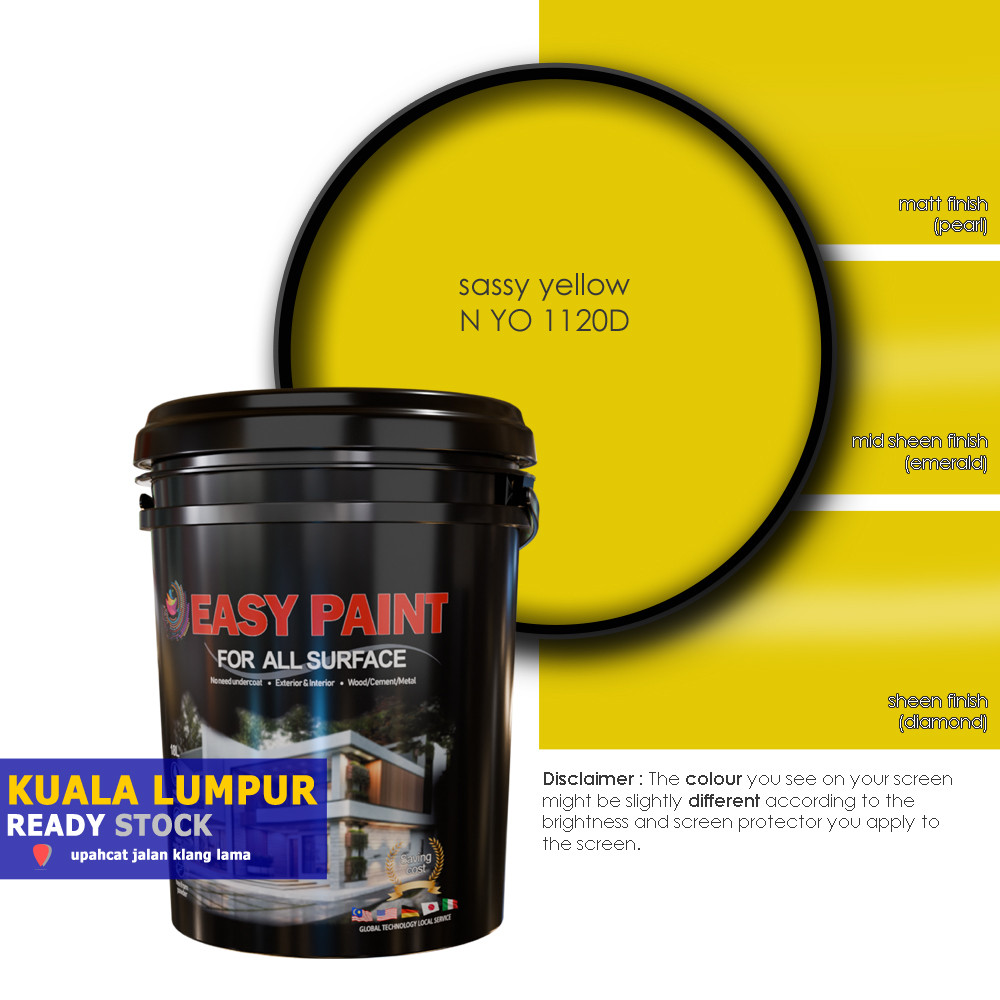 1 Liter and 5 Liter - SASSY YELLOW N YO 1120D, Easy Paint All Surface ...