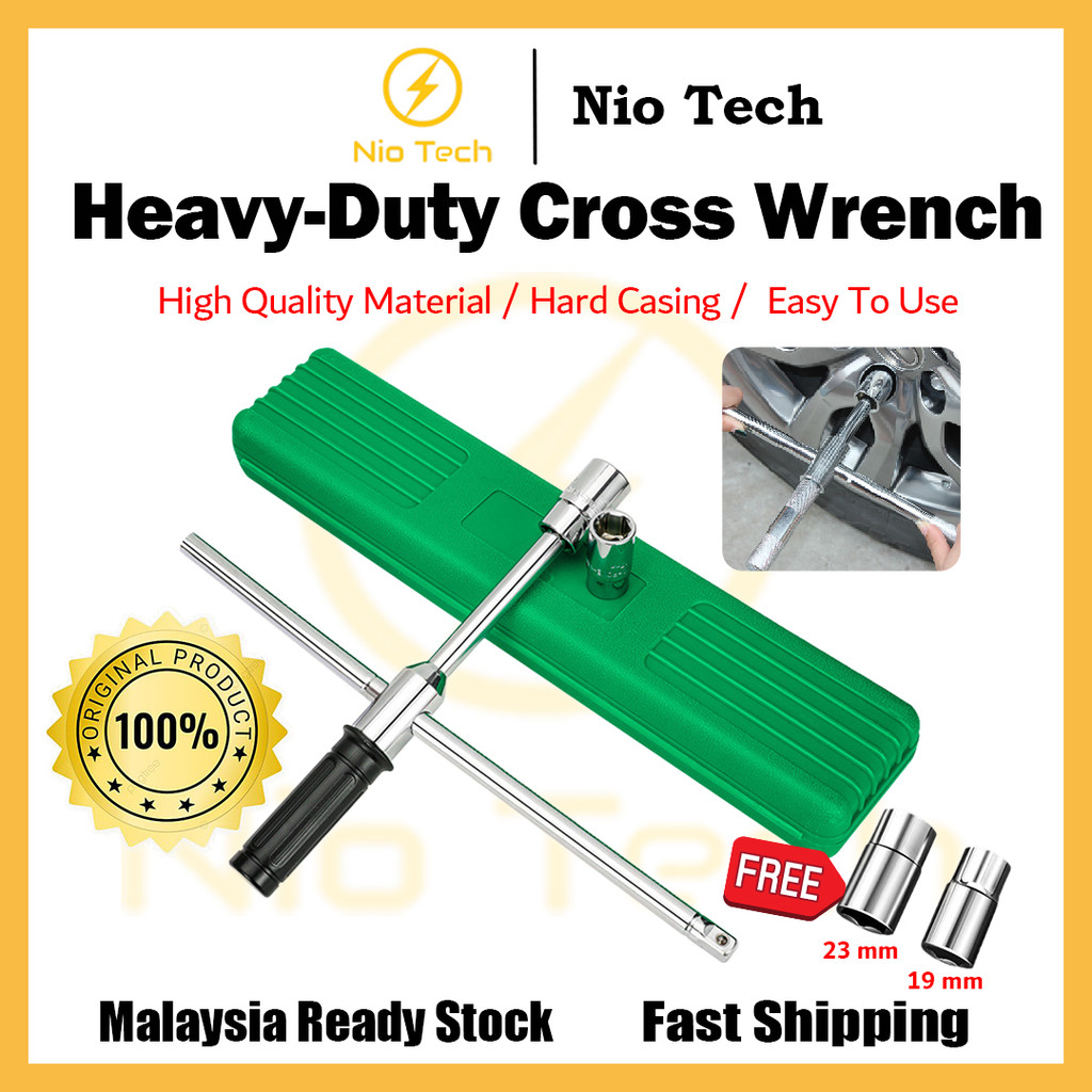 NioTech Heavy Duty Cross Wrench Tire Opener 19MM 23MM Car Truck Lug ...