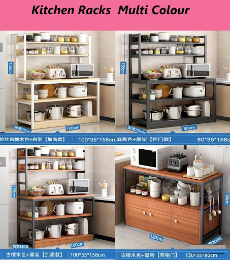 Kitchen Dish Rack Cabinets With Doors Multilayer Cupboards Microwave ...