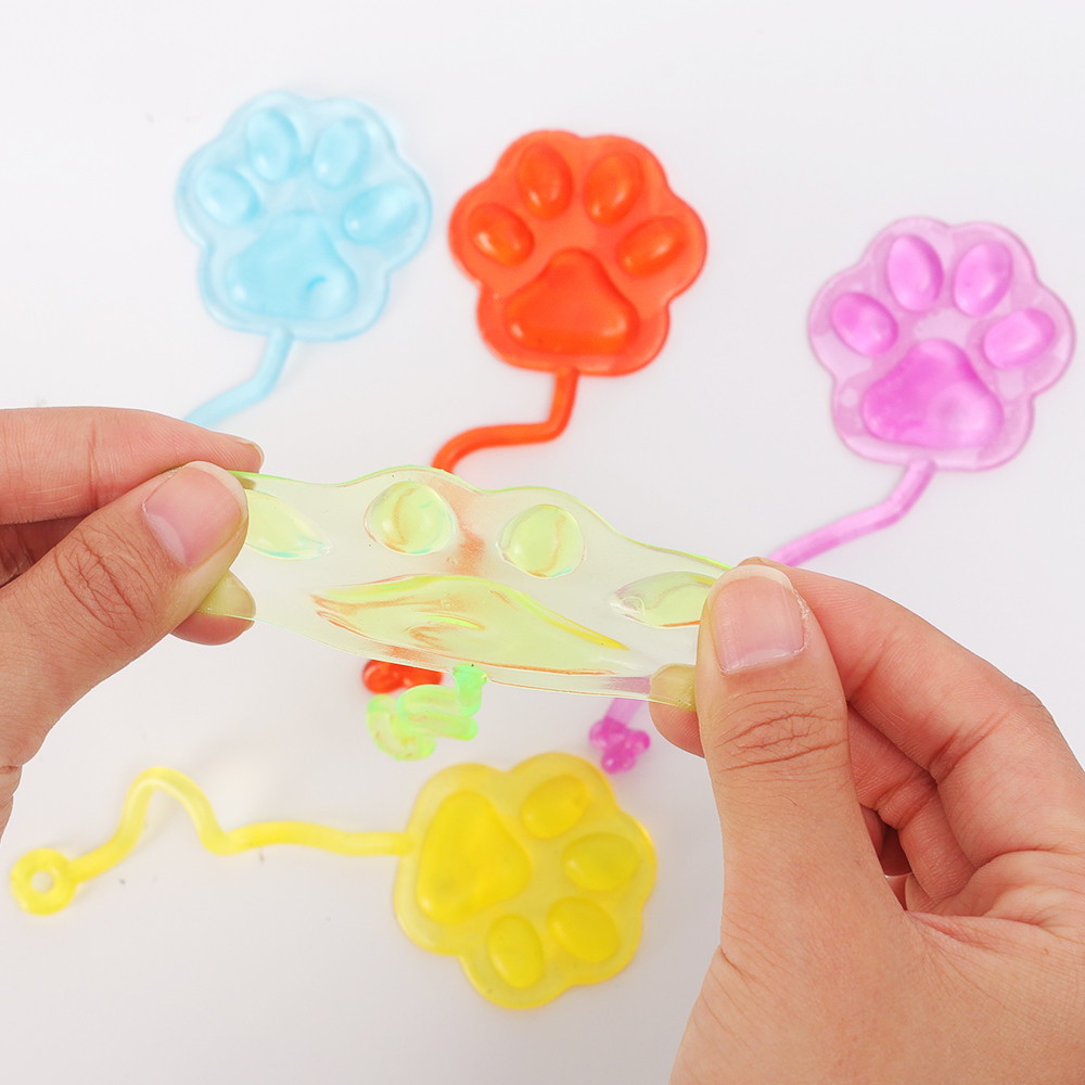 10 Pcs/ Kit Colorful Tackiness Cat Paw Child Interactive Toy - Elastic ...
